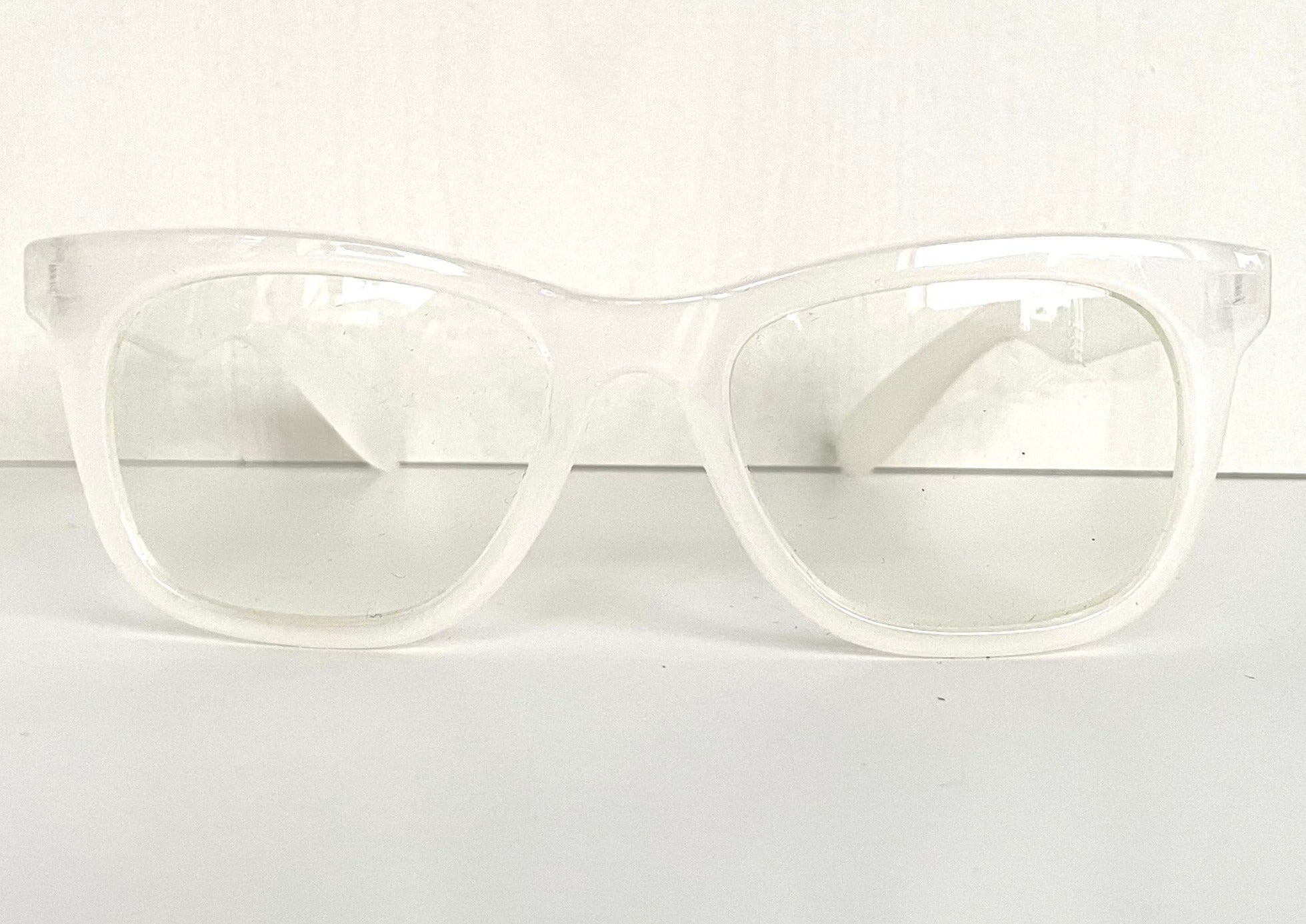 GLASSES white translucent plastic square frames – IMIJ WARDROBE